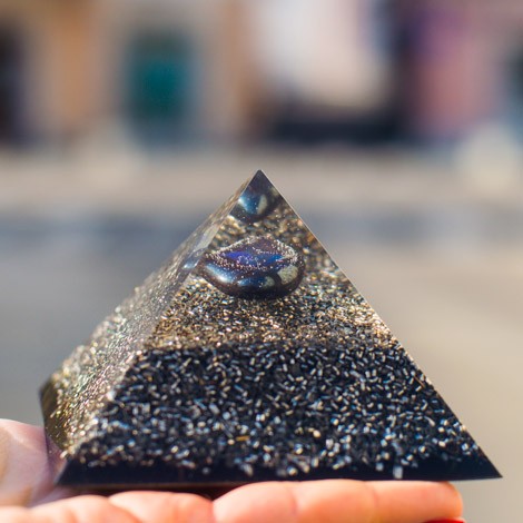 HEMATITE and SHUNGITE orgonite pyramid