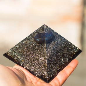 HEMATITE and SHUNGITE orgonite pyramid