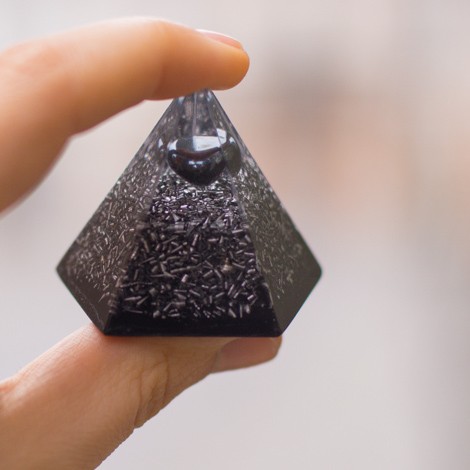 HEMATITE SHUNGITE Orgonite Pyramid pentagram